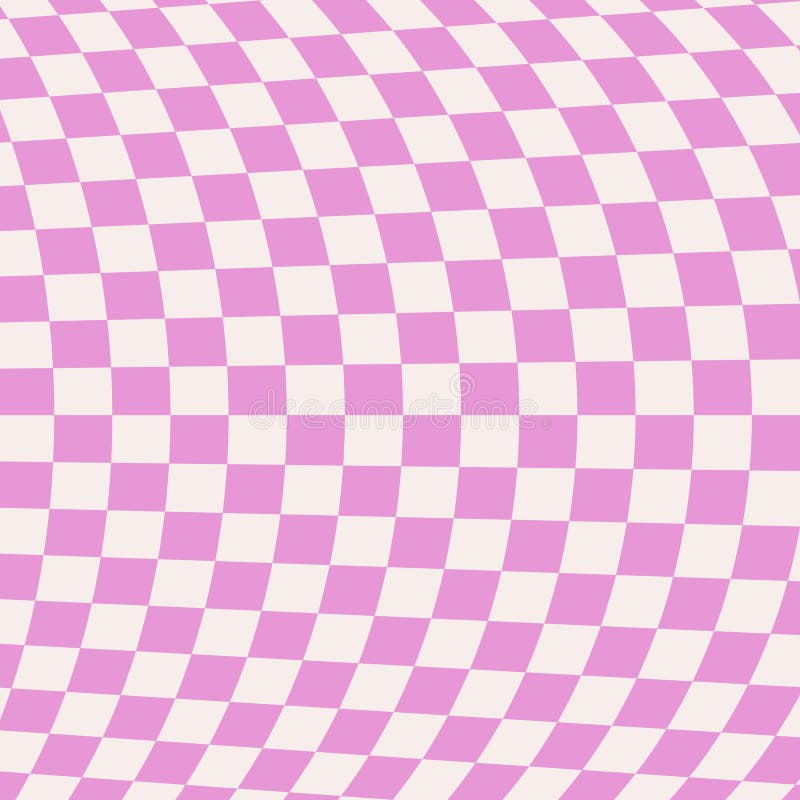 Purple Distorted Checkerboard Groovy Background. Stock Illustration ...