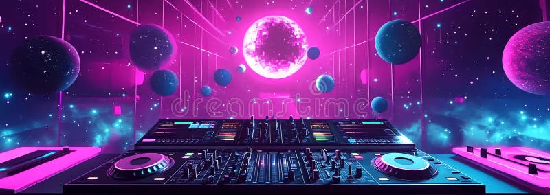 Purple DJ Console, AI Generated Stock Illustration - Illustration of ...