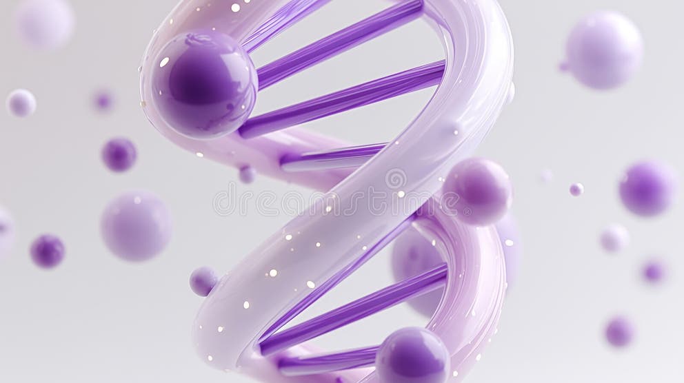Purple DNA Helix Molecular Structure and Analysis Stock Photo - Image ...