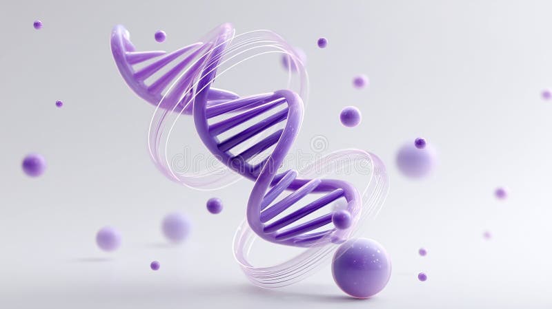 Purple DNA Structure and Molecular Biology Concept Stock Photo - Image ...