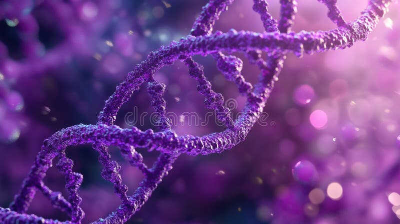 Purple DNStrand Close Up stock image. Image of molecular - 377788447