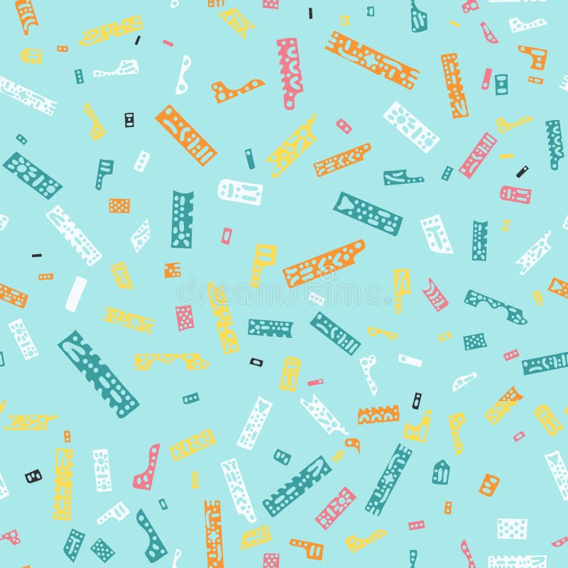 Color Doodle Seamless Pattern. Light Abstract Doodle Patterned Shapes ...