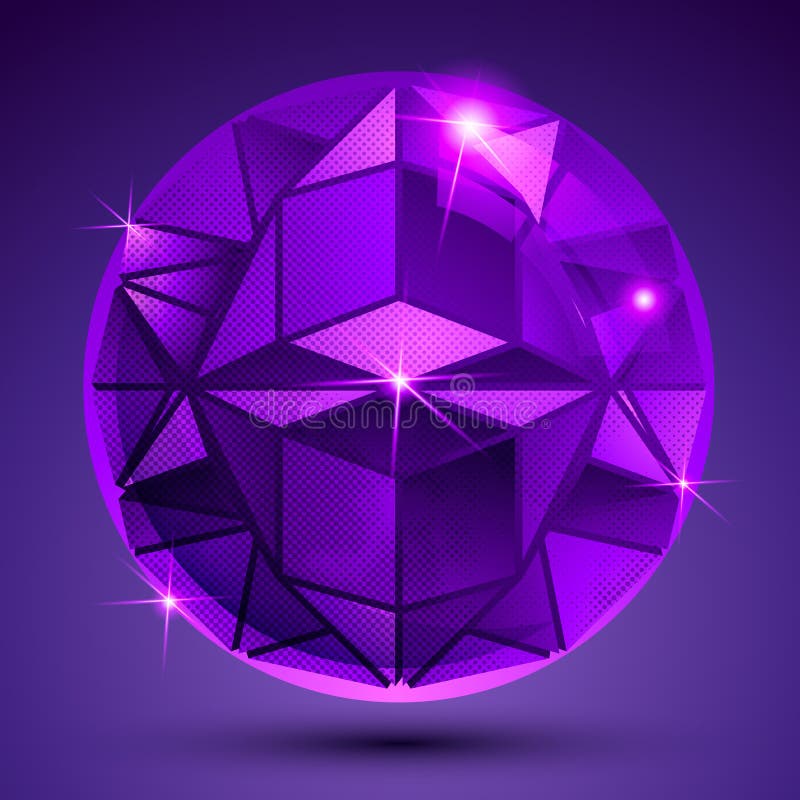 Purple Dotted Plastic Extraordinary Spherical Object with Flashes ...
