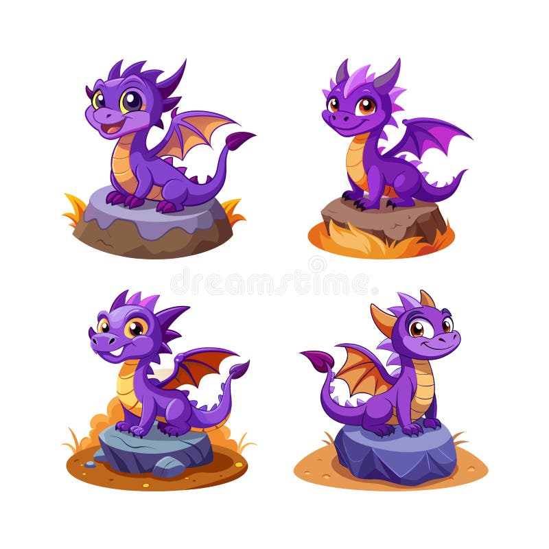 Purple Dragon: Design stock vector. Illustration of clipart - 361459105