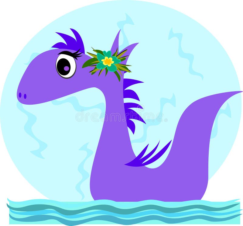 Purple Dragon with Fish Friends Stock Vector - Illustration of star ...