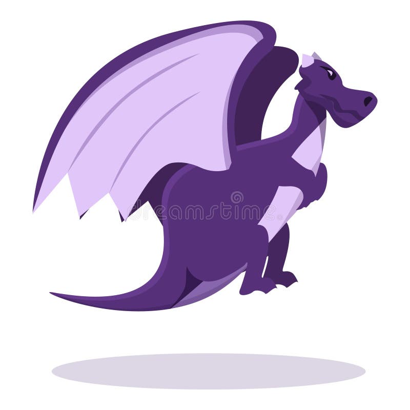 Purple Dragon Flying with Spread Wings Stock Vector - Illustration of ...