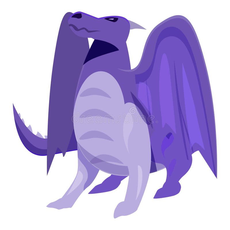 Purple Dragon Standing Spreading Its Wings Stock Vector - Illustration ...