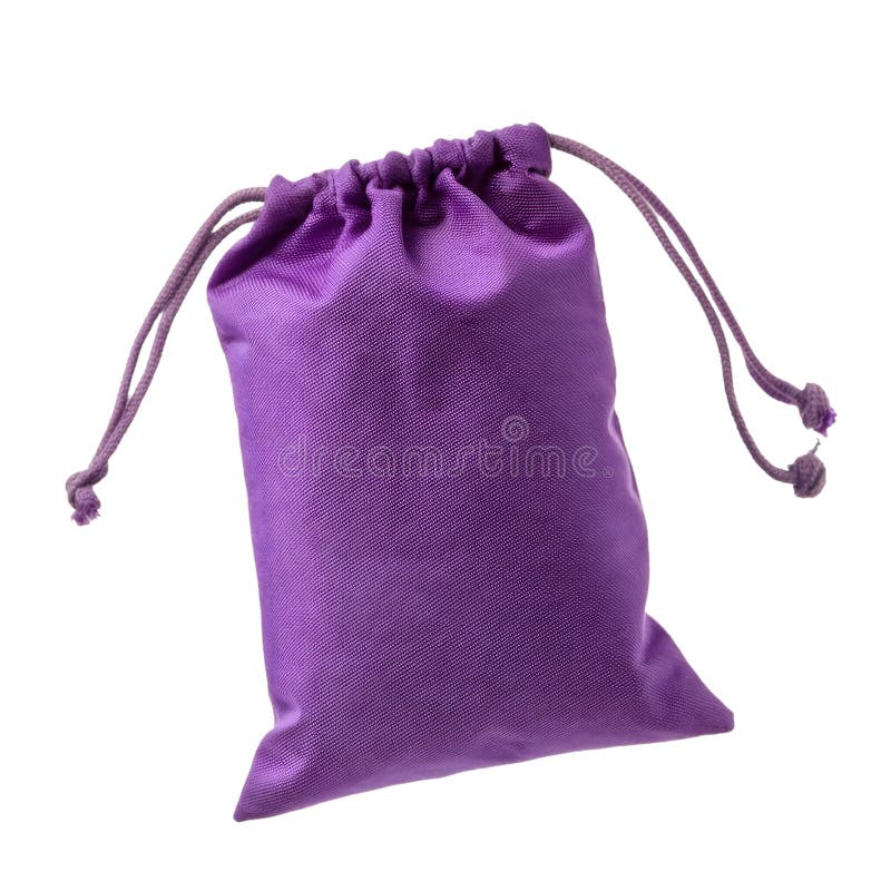 Purple Drawstring Storage Pouch Isolated on a Transparent Background ...