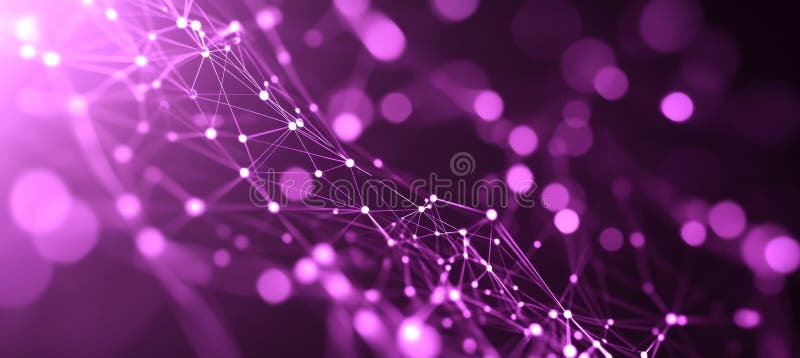 Purple Dream Web Lines, Dots and Sparkling Background for a ...