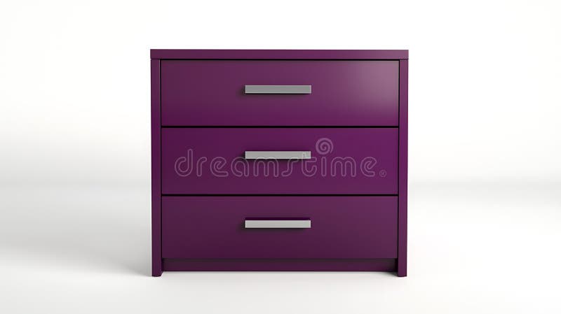 A Purple Dresser with Three Drawers Stock Illustration - Illustration ...
