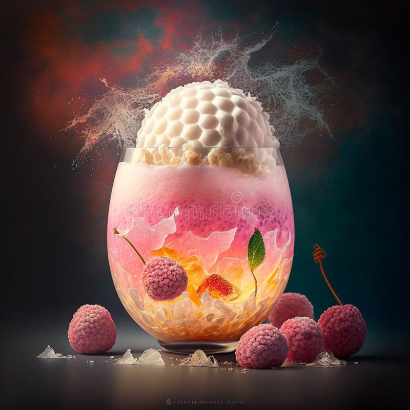 A Purple Drink with a Splash of Liquid Being Poured into it. Stock ...