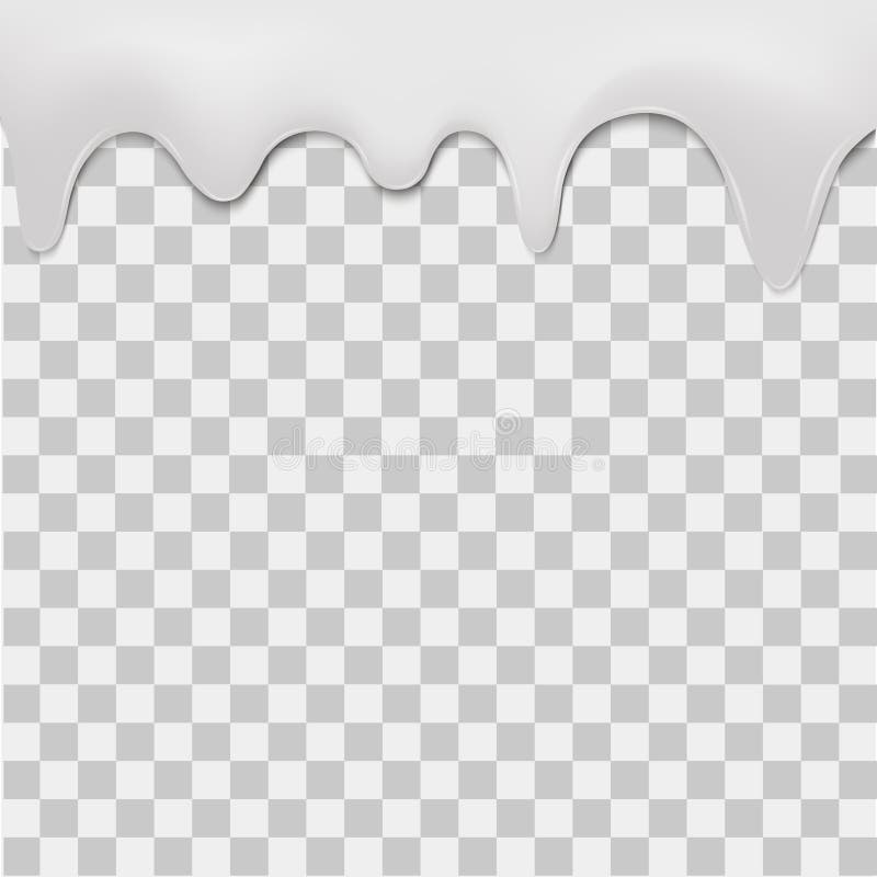 Dripping Ice Cream or Yogurt Background. Sweet Caramel Flow Down. White ...