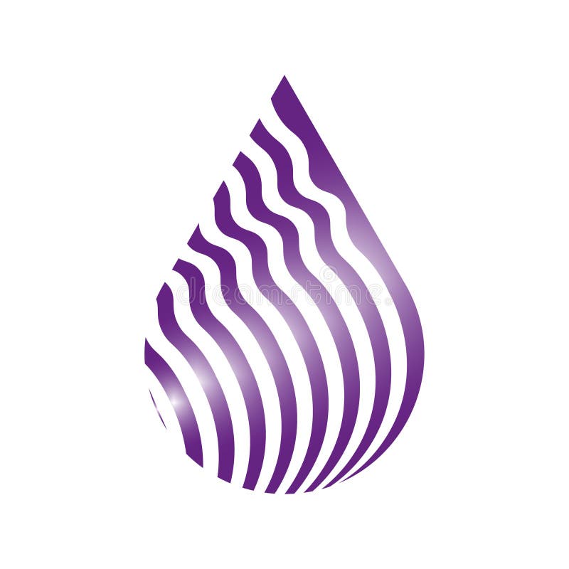 Purple Drop Icon. Wavy Liquid Shape. Gradient Fluid Design. Abstract ...