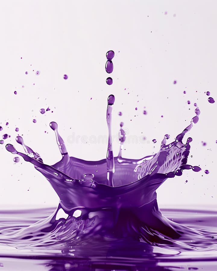 Purple Drop Splashing on White Stock Photo - Image of thin, white ...