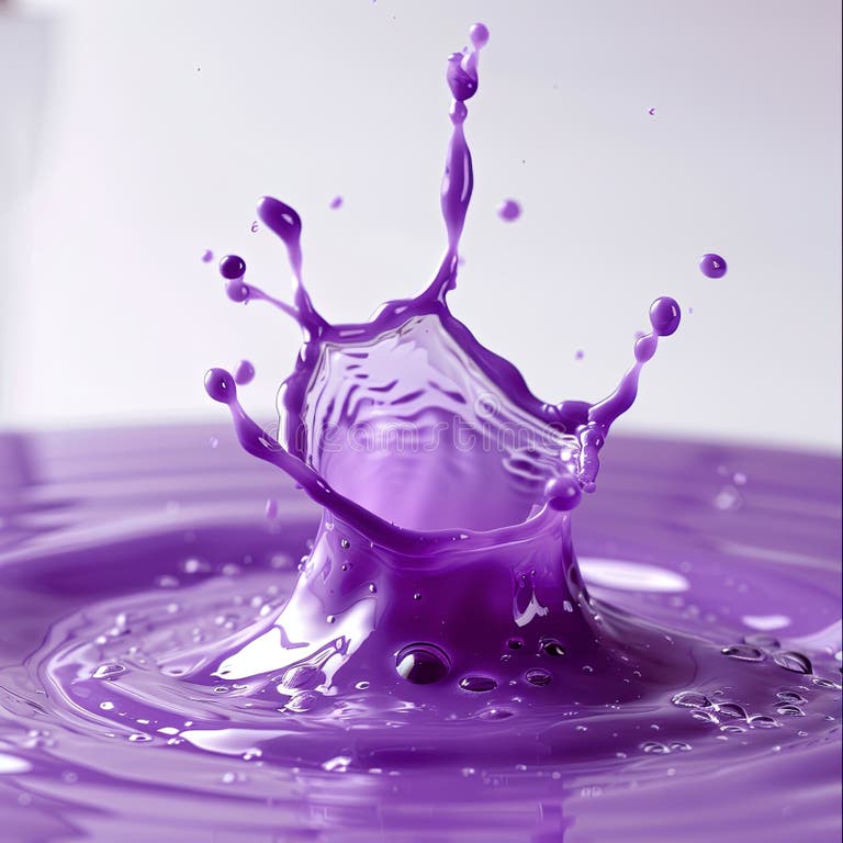 Purple Drop Splashing on White Stock Image - Image of break, smudge ...