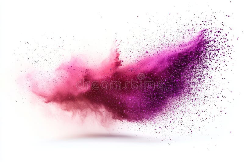 A Purple Dust Blast in Front of a White Canvas Stock Image - Image of ...