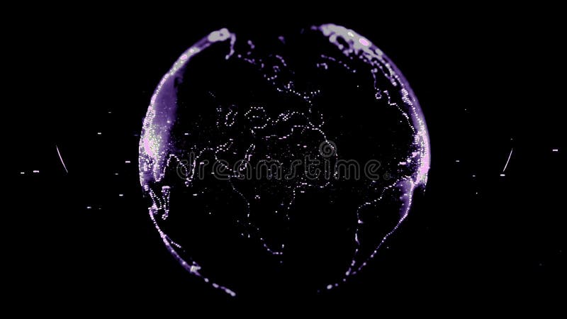 Purple Earth Hologram in Space Stock Video - Video of star, earth ...