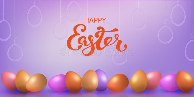 Purple Easter Composition with Eggs, Mirror Image Stock Vector - Illustration of easter ...