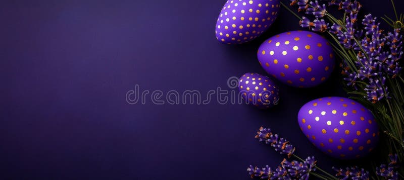 Purple Easter Eggs Decorated with Lavender Spring Decoration, Purple ...
