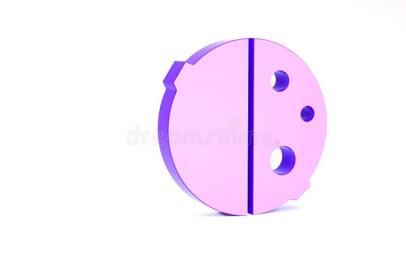 Purple Eclipse of the Sun Icon Isolated on White Background. Total ...
