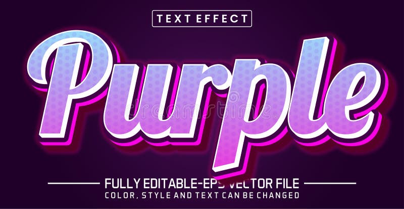 Purple Editable Text Style Effect Stock Illustration - Illustration of ...