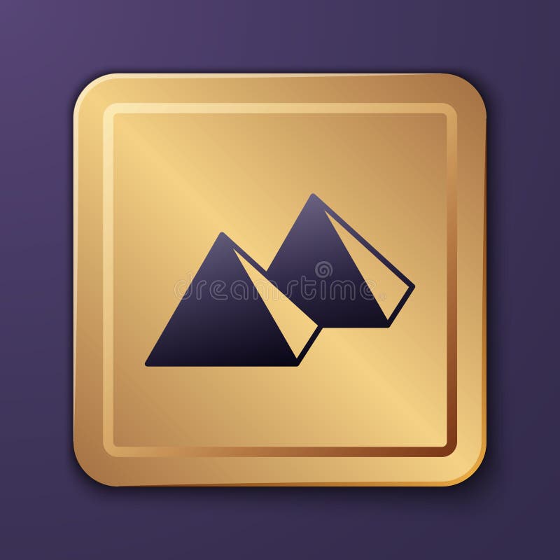 Purple Egypt Pyramids Icon Isolated on Purple Background. Symbol of ...