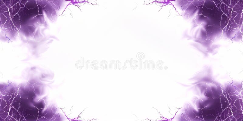 Purple Electricity Frame Isolated on White Background Stock ...
