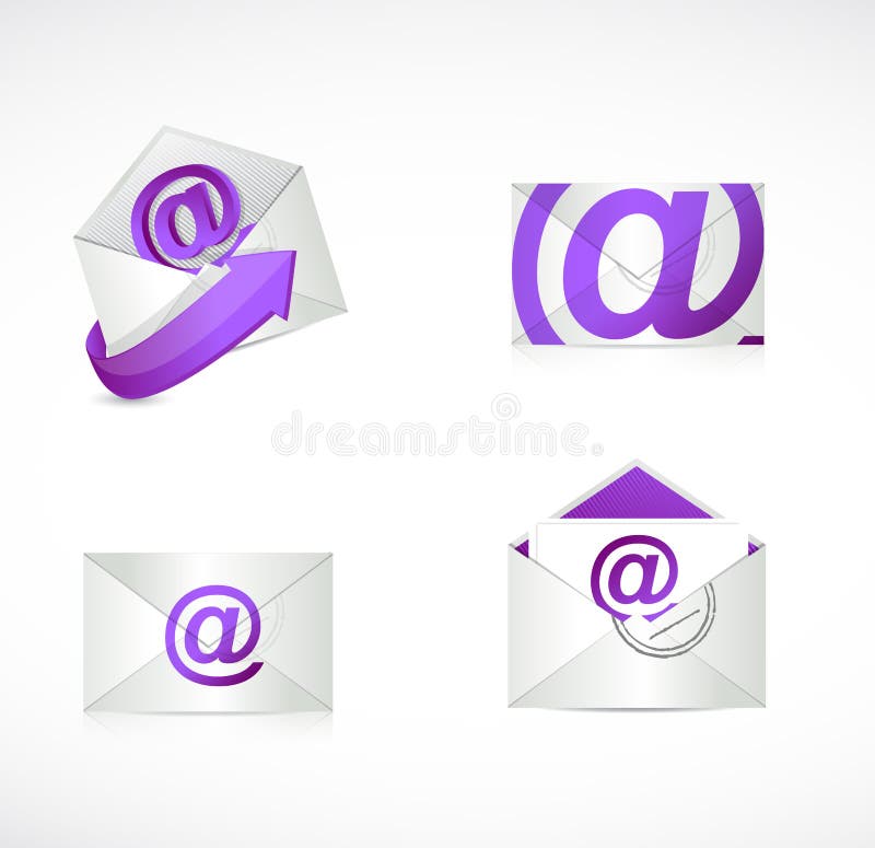 Purple Contact Us Icons Graphic Concept Stock Illustration ...