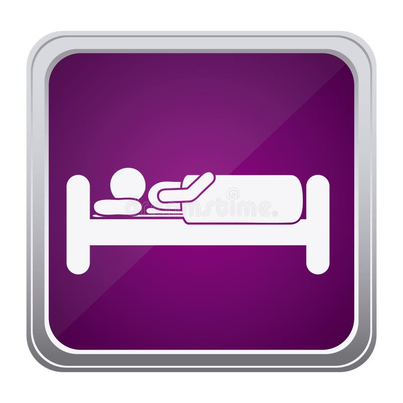 Purple Emblem Bed and Person Sleeping Stock Illustration - Illustration ...