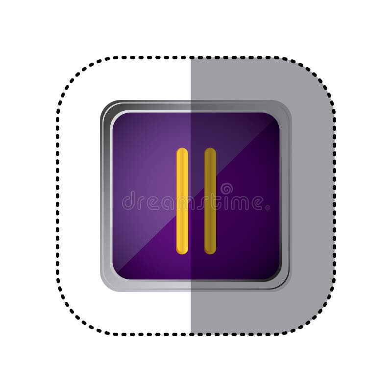 Purple emblem pause button stock illustration. Illustration of next ...