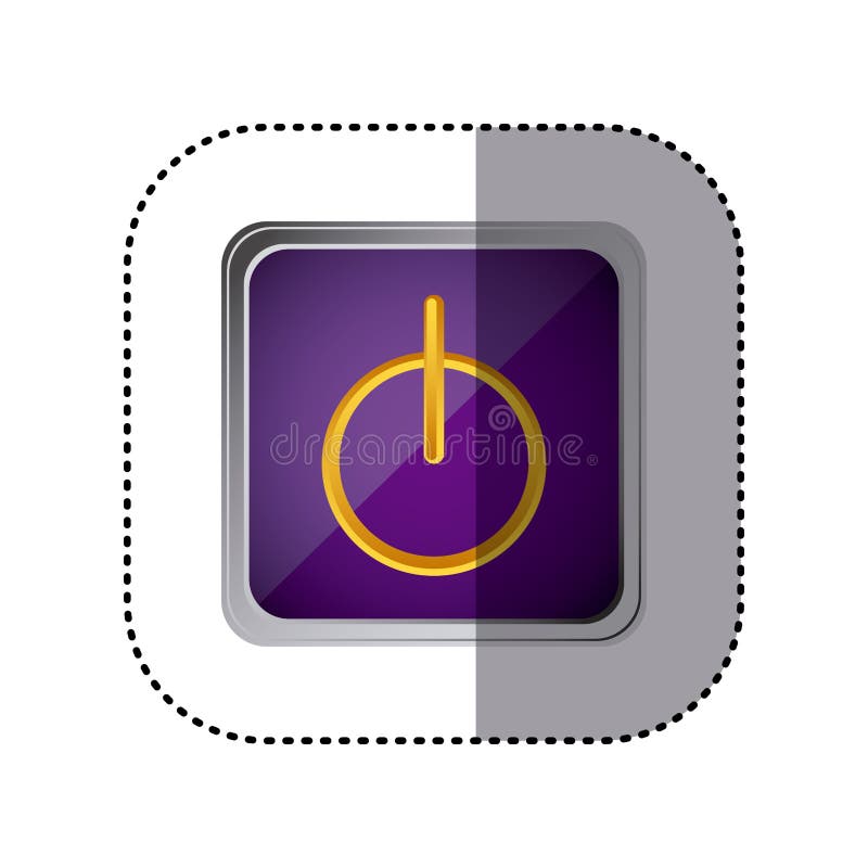 Purple emblem power button stock illustration. Illustration of design ...