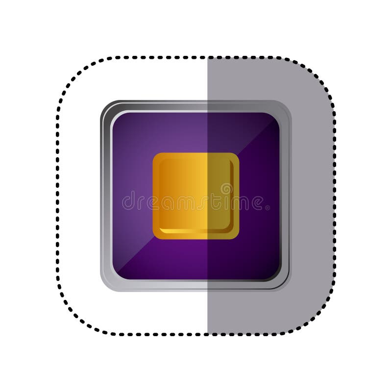 Purple emblem stop button stock illustration. Illustration of element ...