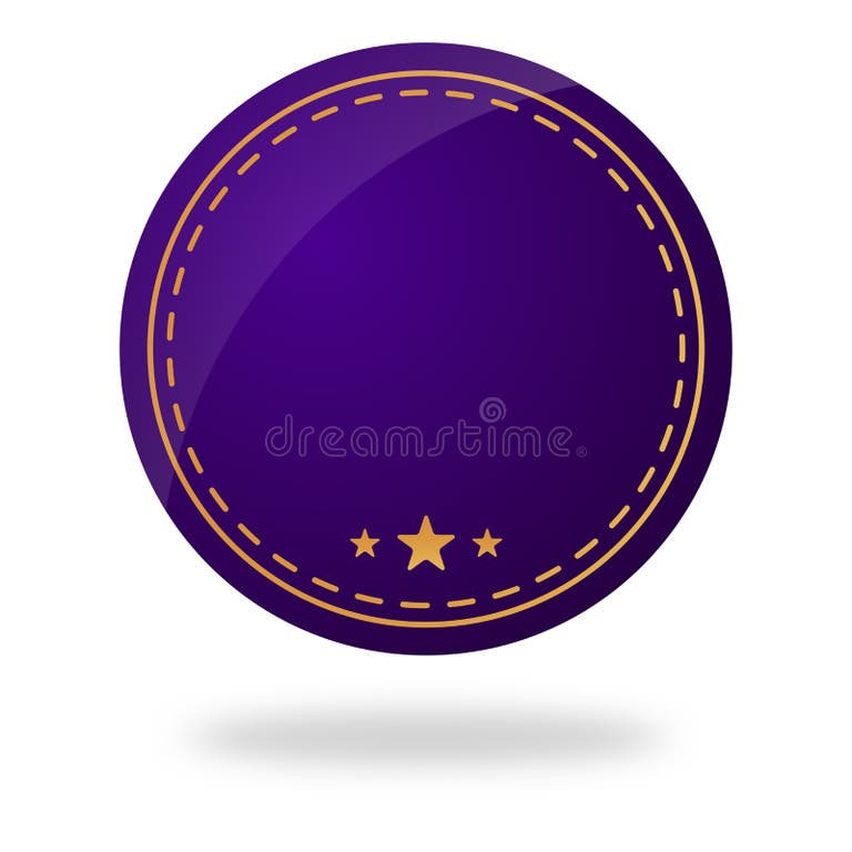 Purple Empty Round Badge or Token Element on White Stock Illustration ...