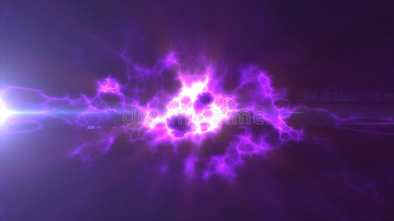Purple Energy Glowing Magic Waves and Electric Lightning Charges High ...