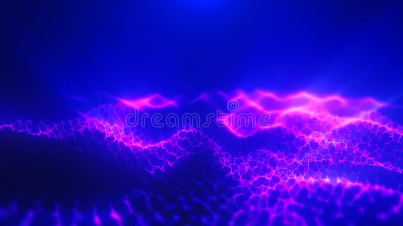 Purple Energy Magic Digital High Tech Waves with Light Rays Lines and ...