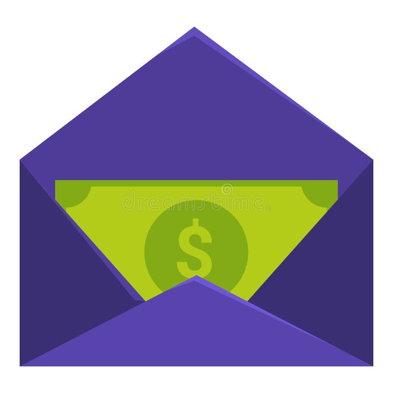 Purple Envelope Containing Money with Dollar Sign Stock Vector ...
