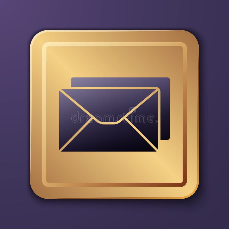 Purple Envelope Icon Isolated on Purple Background. Email Message ...