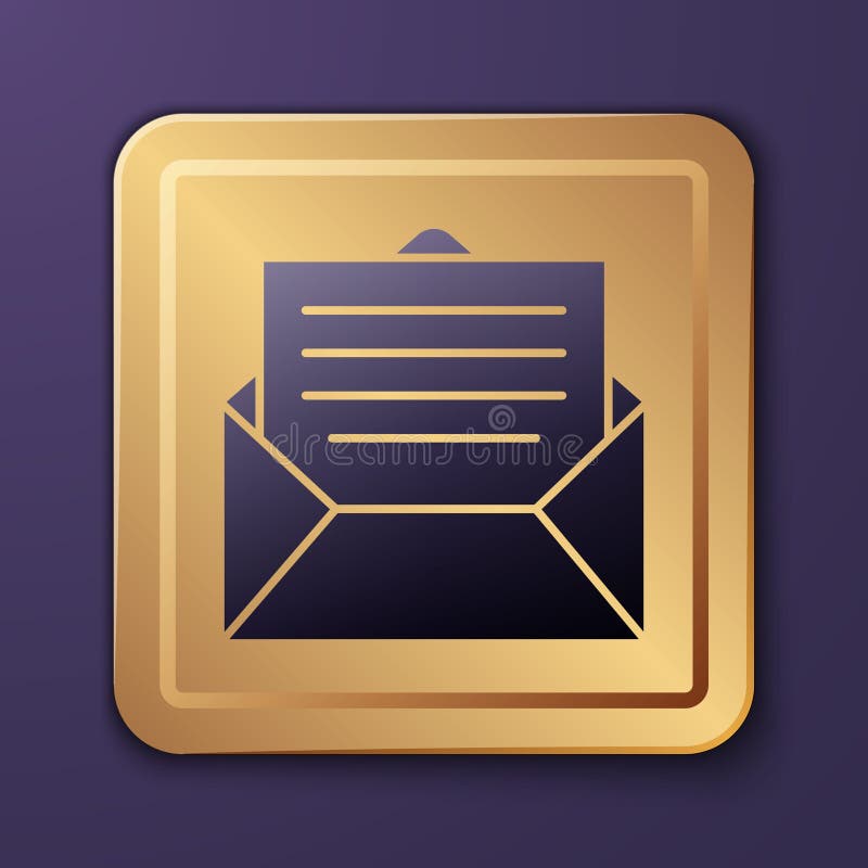 Purple Envelope Icon Isolated on Purple Background. Email Message ...