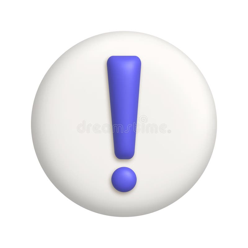 Purple Exclamation Mark Symbol on a White Button. Attention or Caution ...