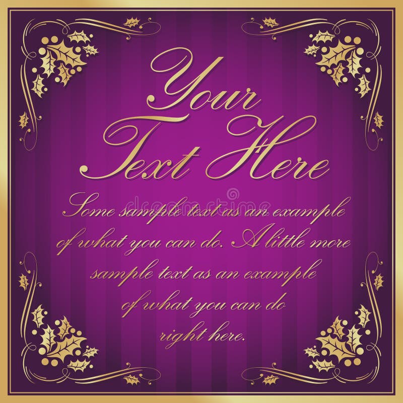 Purple Exotic Holly Cornered Label Background Stock Vector ...