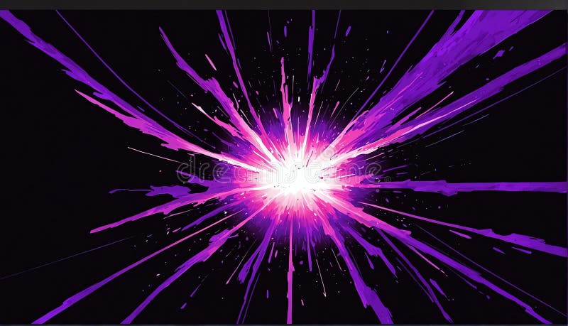 Purple Explosion Impact Effect on Plain Black Ai Generated Stock ...