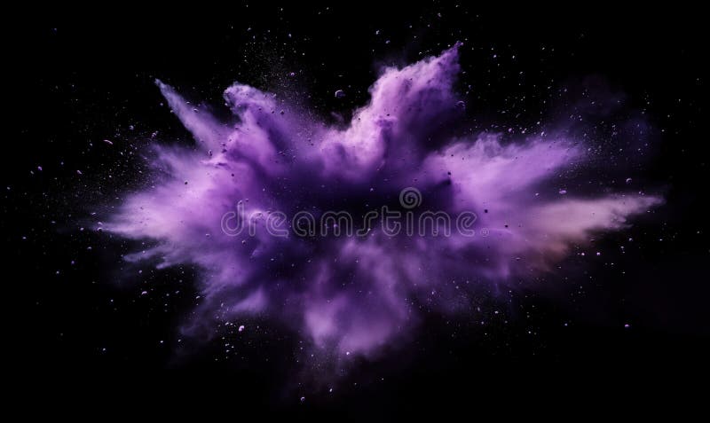 Purple Explosion of Powder Creating Vibrant Cloud Effect Stock Image ...