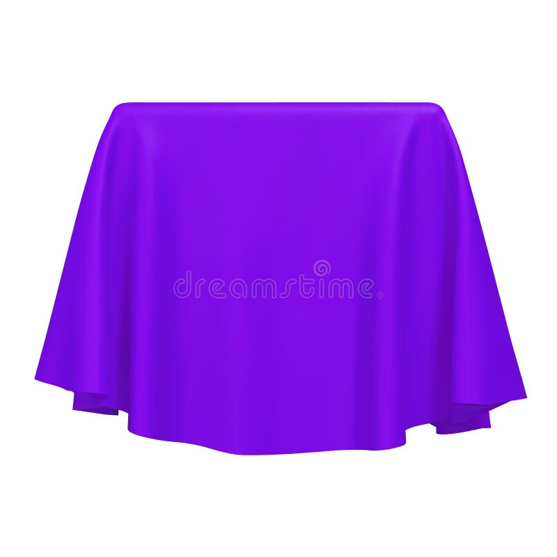 Purple Fabric Covering a Cube or Rectangular Shape Stock Vector ...