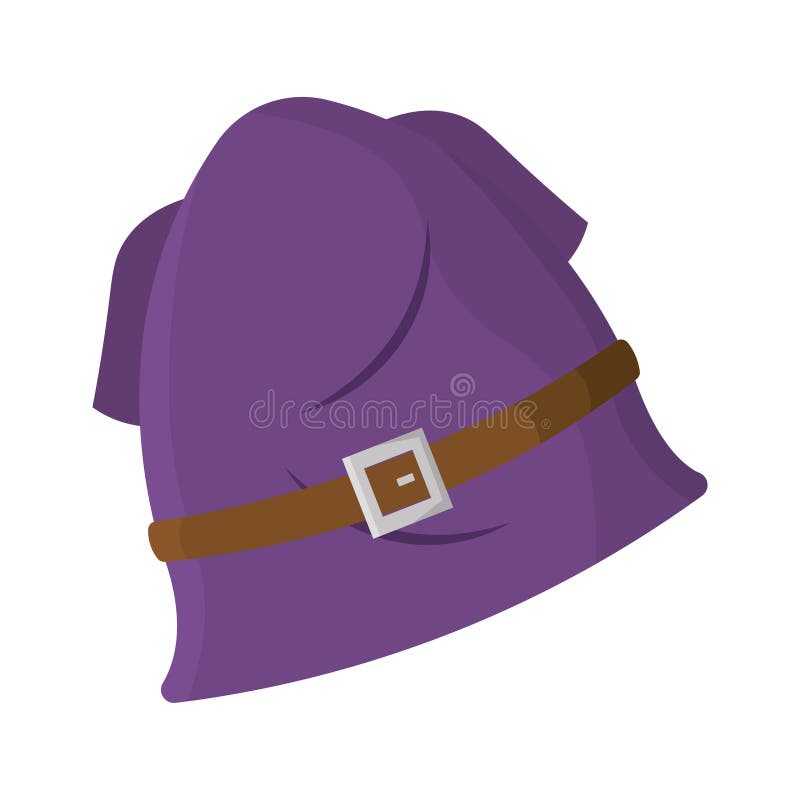 Purple Fabric Hat with Buckle. Vector Stock Vector - Illustration of ...