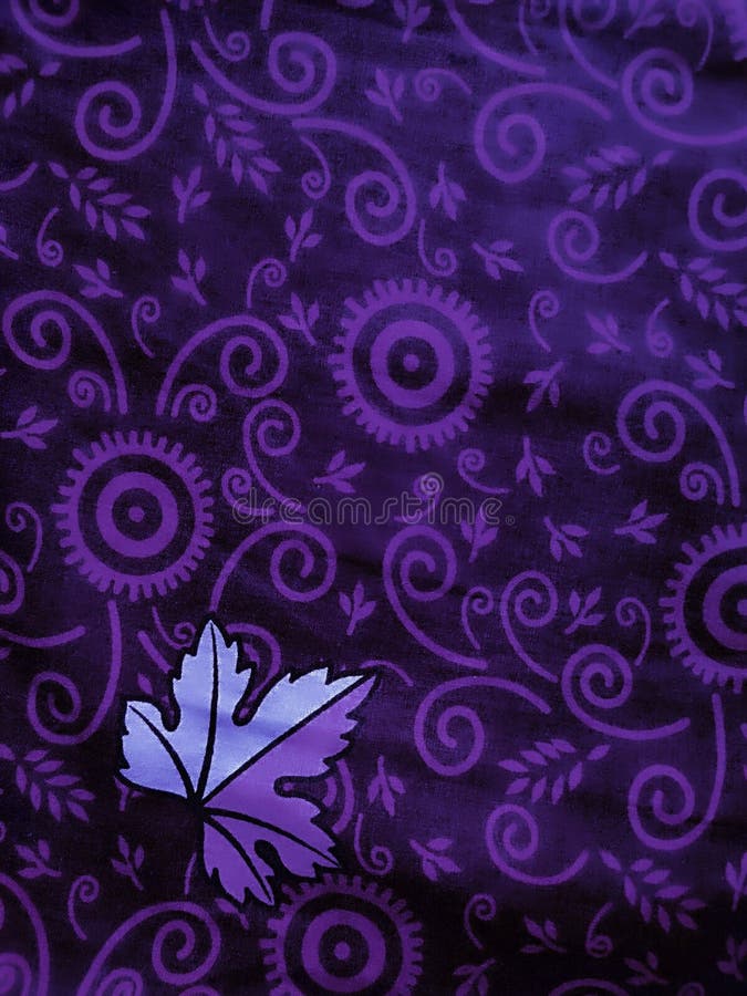 Purple Fabric Pattern and Background with Leaf Design Stock Image ...