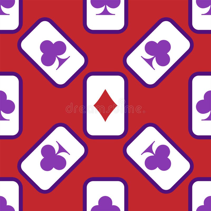 Purple Falling Playing Cards Seamless Pattern Stock Illustration ...