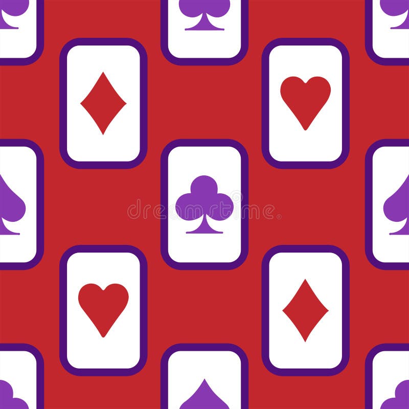 Purple Falling Playing Cards Seamless Pattern Stock Vector ...