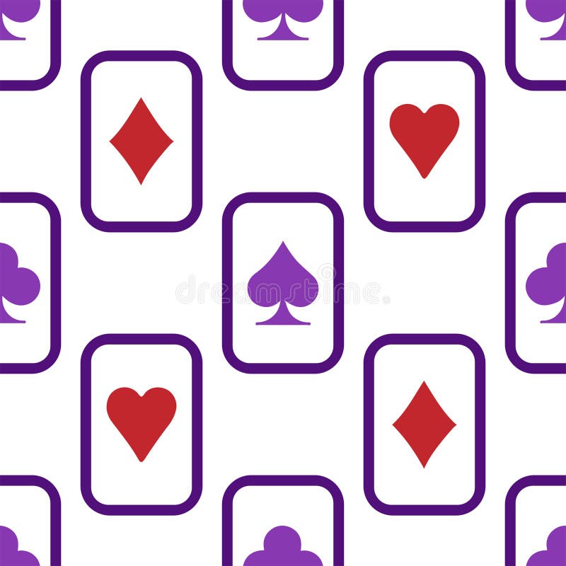 Purple Falling Playing Cards Seamless Pattern Stock Vector - Illustration of pattern, club ...