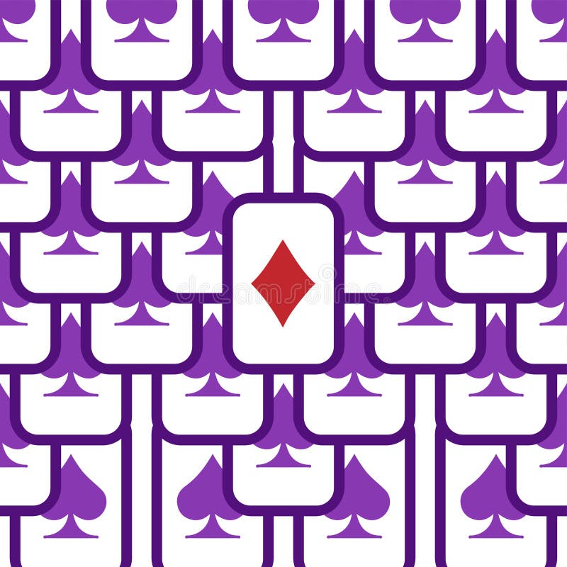 Purple Falling Playing Cards Seamless Pattern. Poker and Wonderland ...