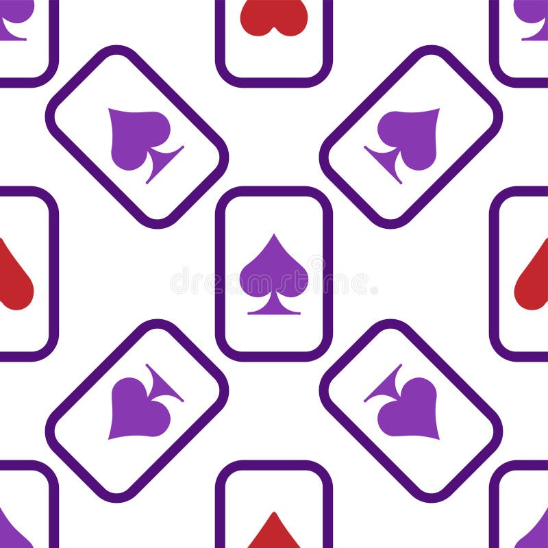 Purple Falling Playing Cards Seamless Pattern. Poker and Wonderland ...